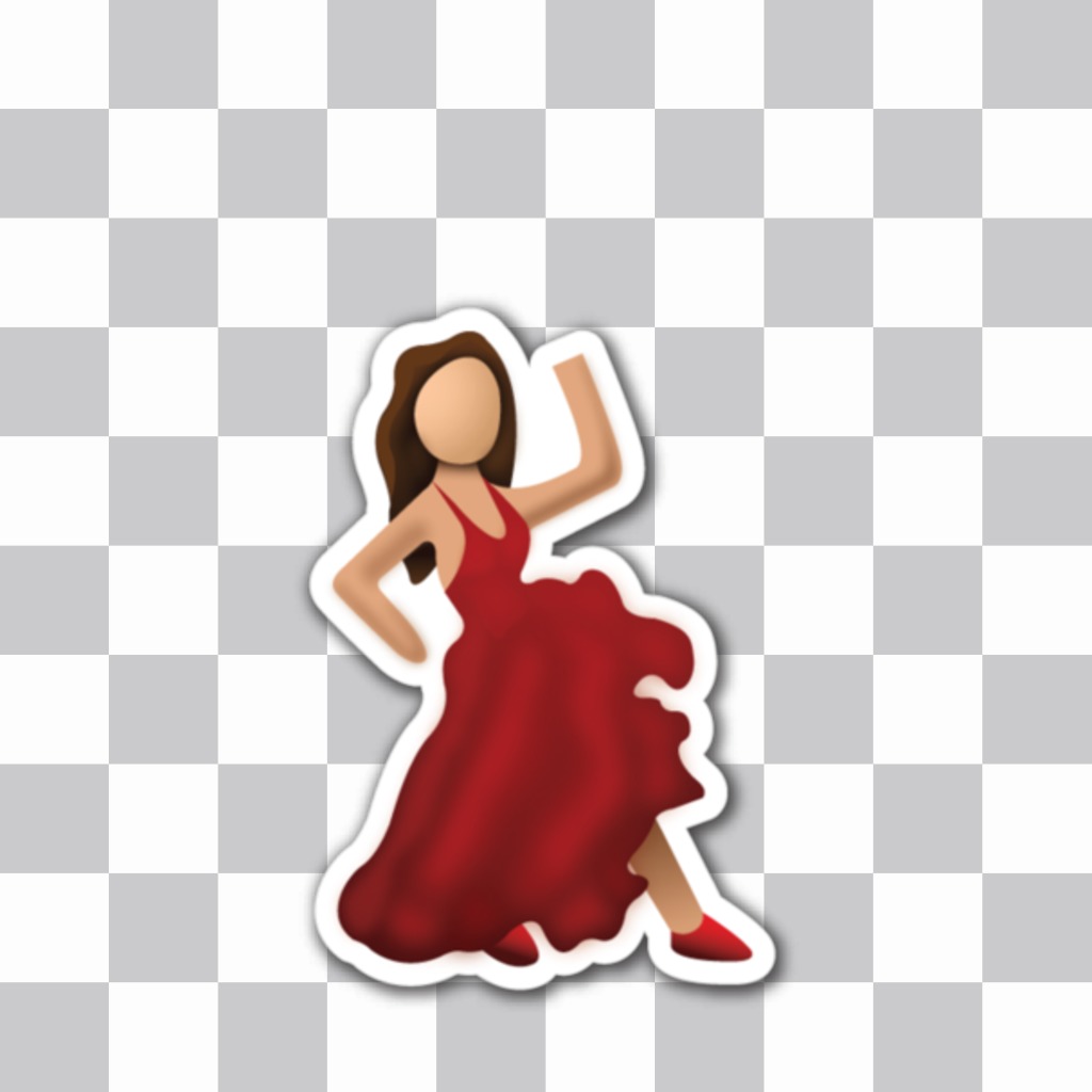 Emoticon eines Flamenco, der aus WhatsApp tanzt - Photoeffekte